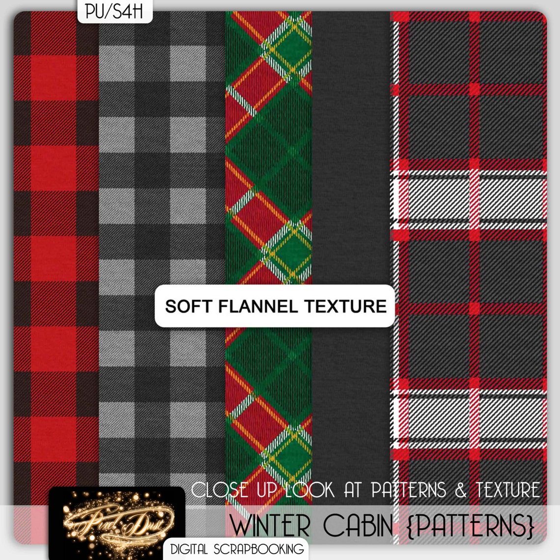 Soft Plaid, Tartan, & Flannel Textures Papers and Patterns - Etsy