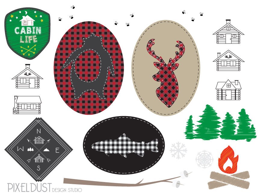 The Cabin Life Vector Bundle (clip Art) - Etsy