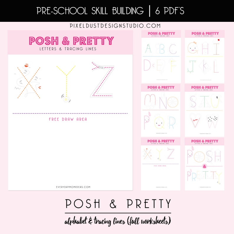 Posh & Pretty / Learning Alphabet Tracing Worksheet Set / Letter ...