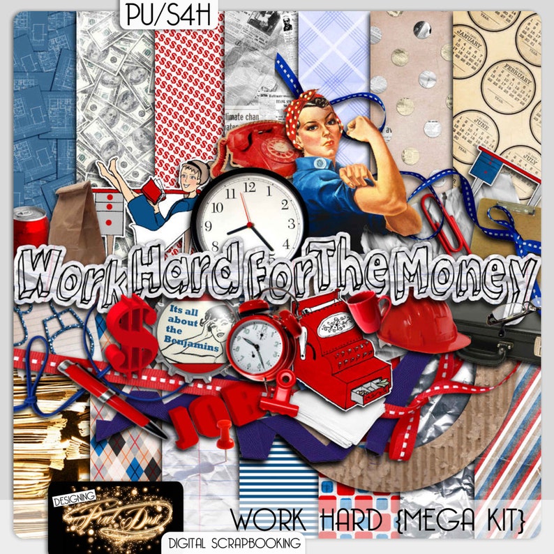 Work Hard for the Money (digital Scrapbooking Kit) - Etsy