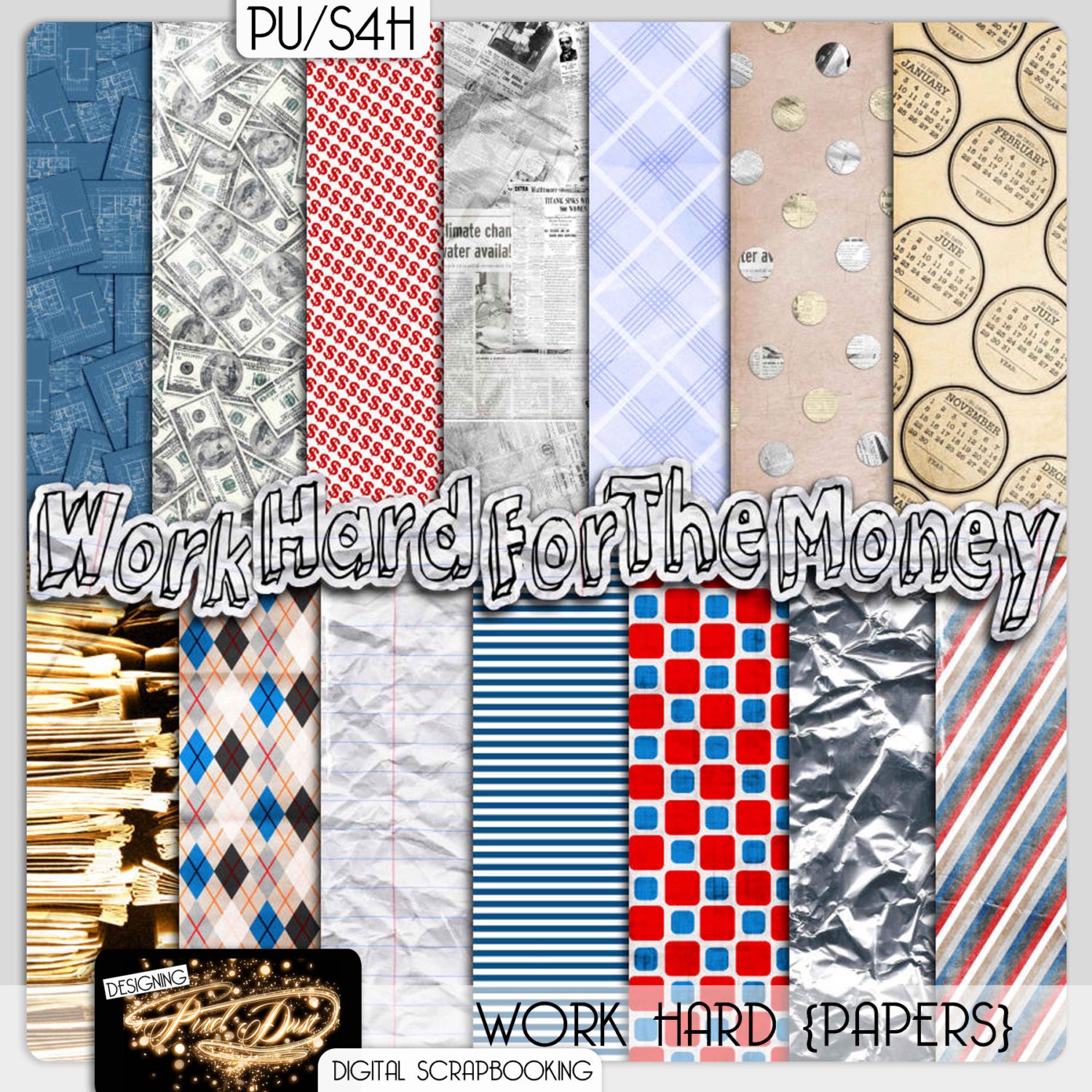 Work Hard for the Money (digital Scrapbooking Kit) - Etsy