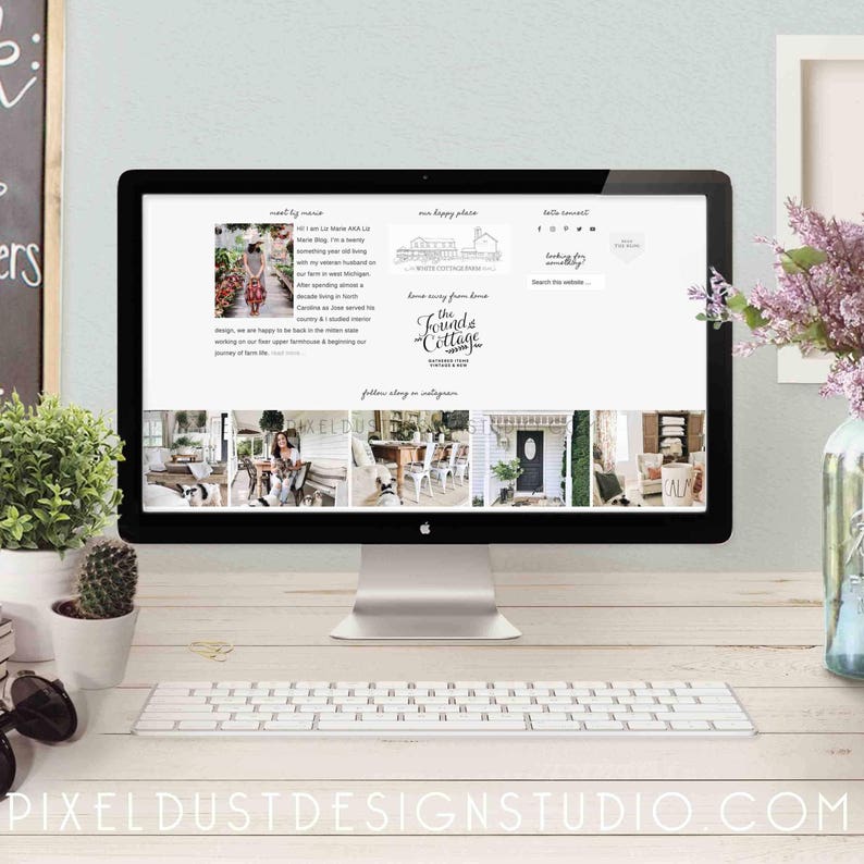 Farmhouse Style / Mac Computer Desktop Mockup / Styled Scene ...
