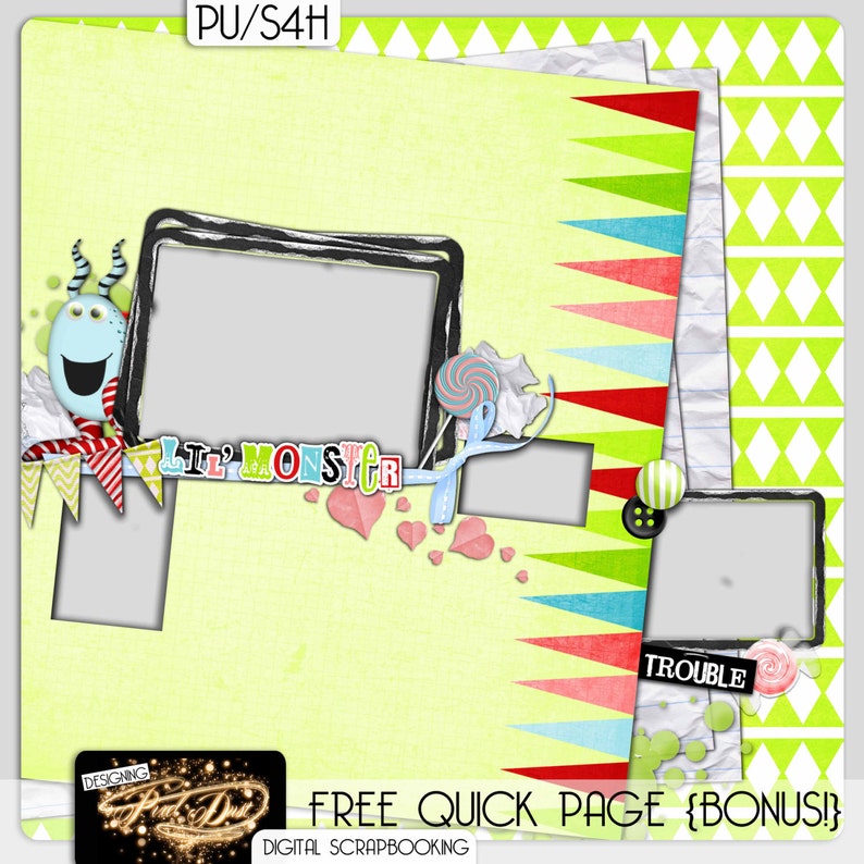 Lil' Monsters (digital Scrapbooking Mega Kit) - Etsy