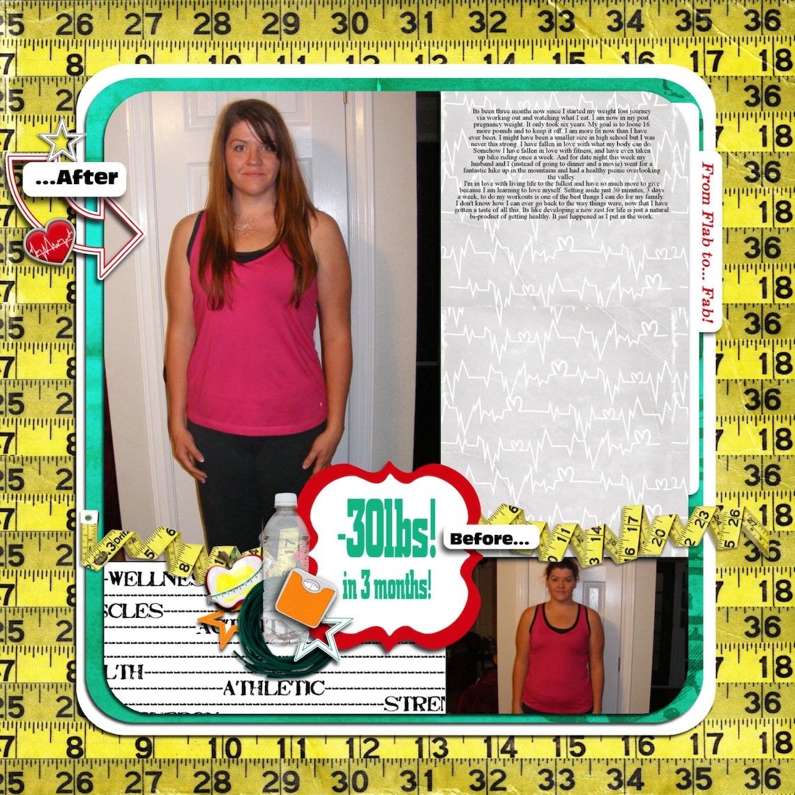 FEEL THE BURN health and Fitness Digital Scrapbooking Mega Kit Personal ...