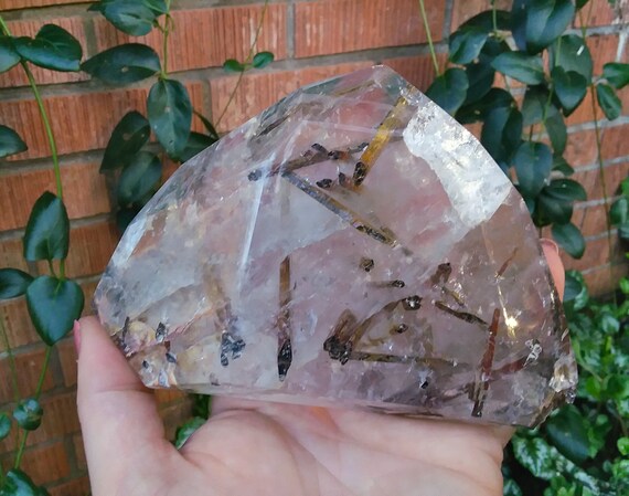 STUNNING Large Rutile Green and Red Epidote Crystal Quartz | Etsy