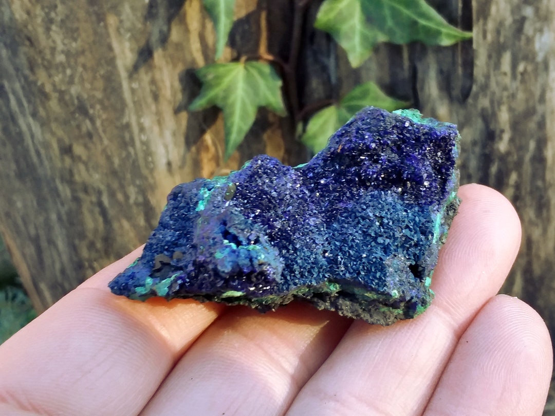 Azurite Crystals on Malachite Matrix Cluster Specimen - Etsy