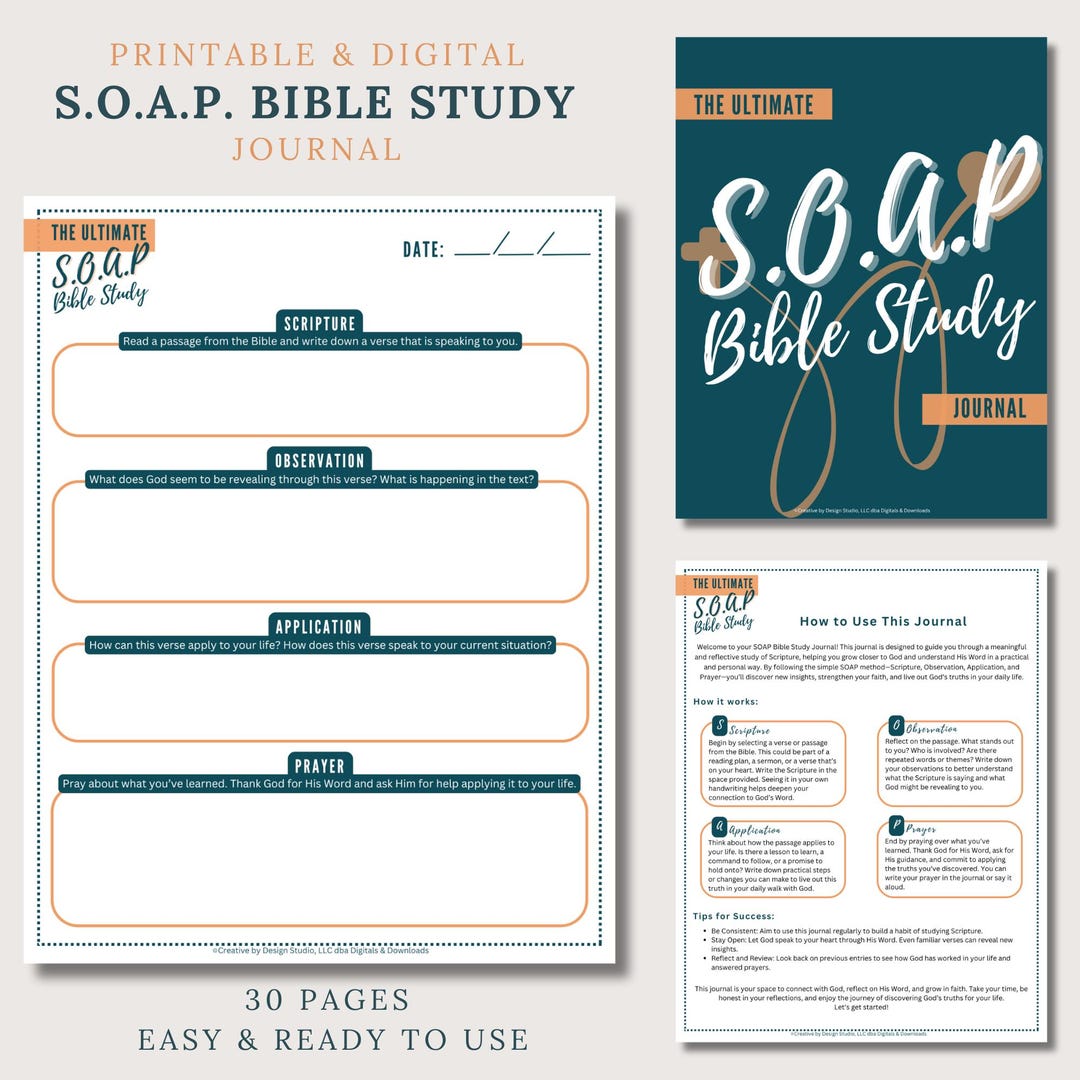 Printable SOAP Bible Study Journal Template | Digital Scripture Study ...
