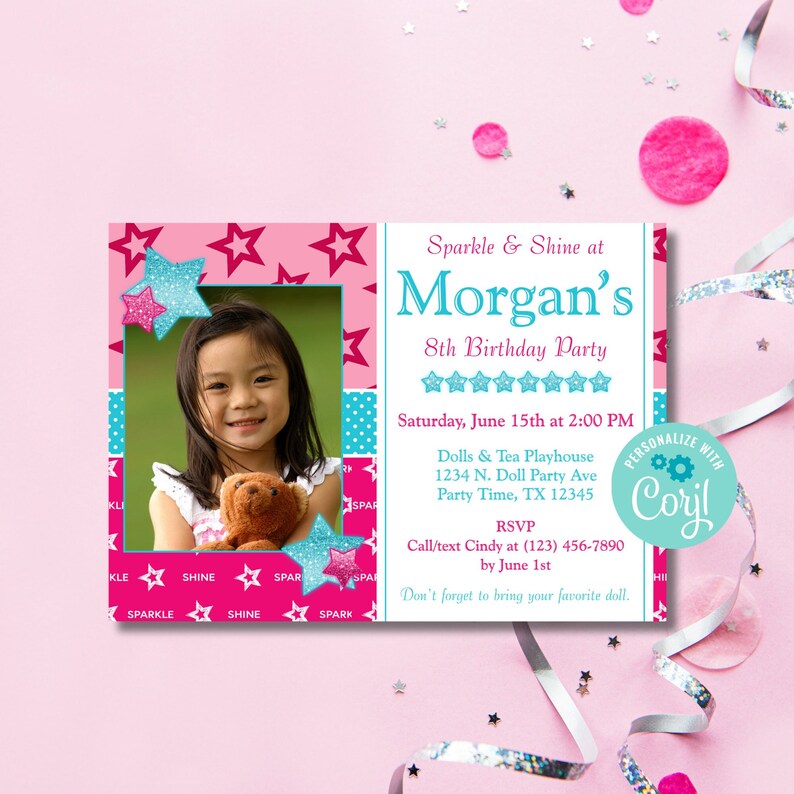 American Birthday Girl, American Birthday Girl Photo Invitation ...