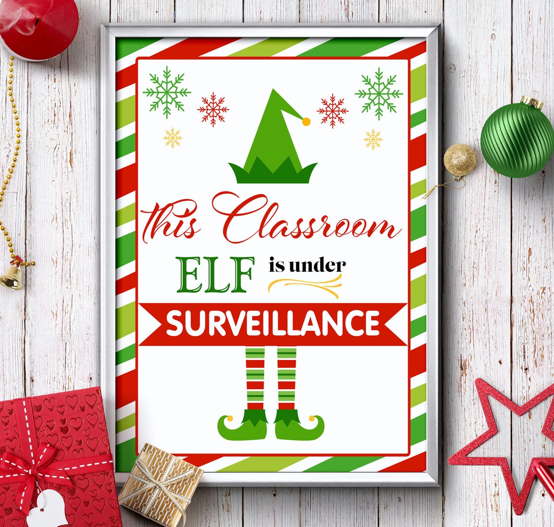 Shelf Elf Classroom Surveillance Sign Print Ready PDF - Etsy