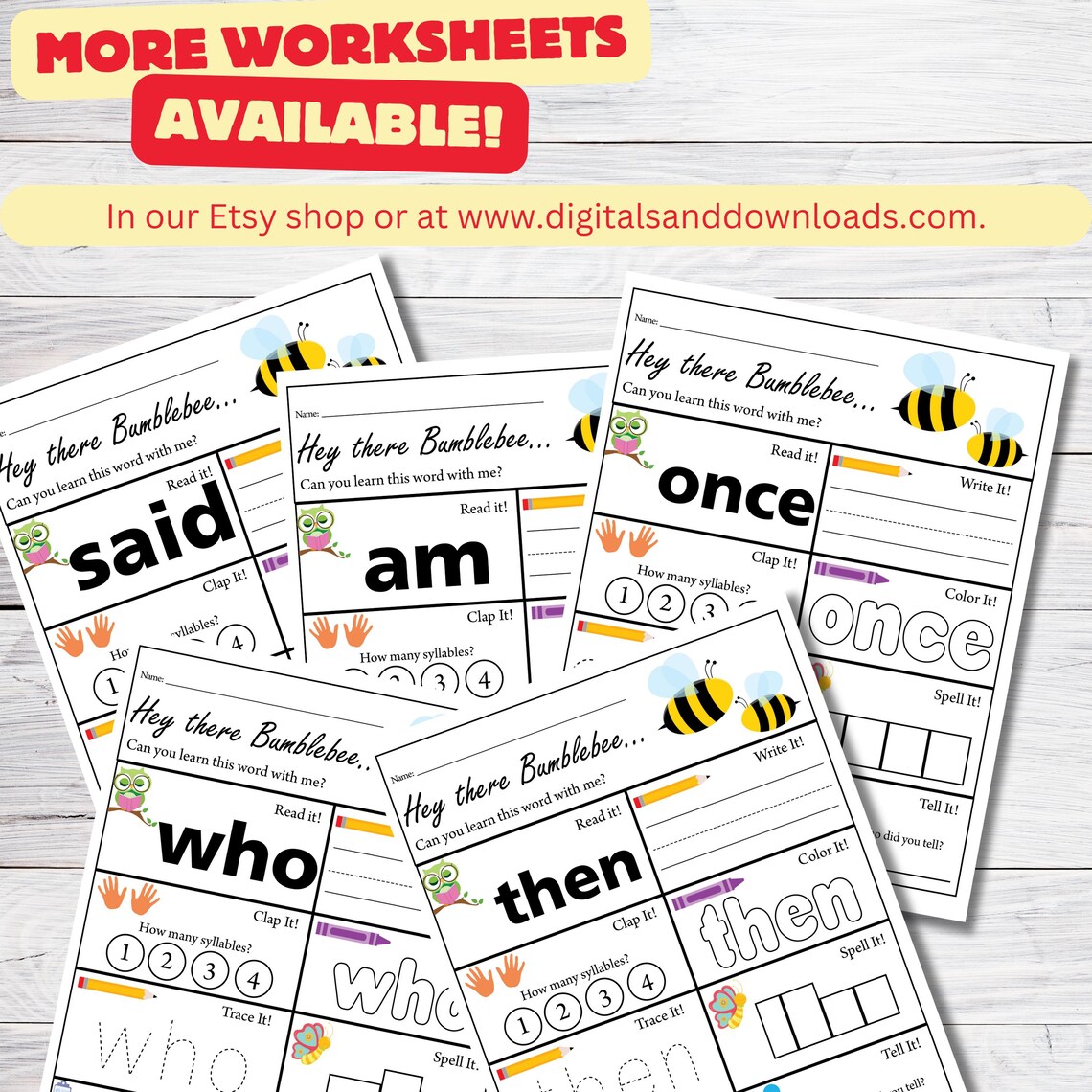 Printable Sight Word 'then' Worksheet, Sight Words Practice, Sight ...