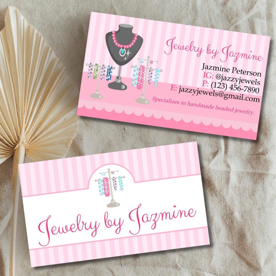 Printable Jewelry Business Card Template (corjl) - Etsy