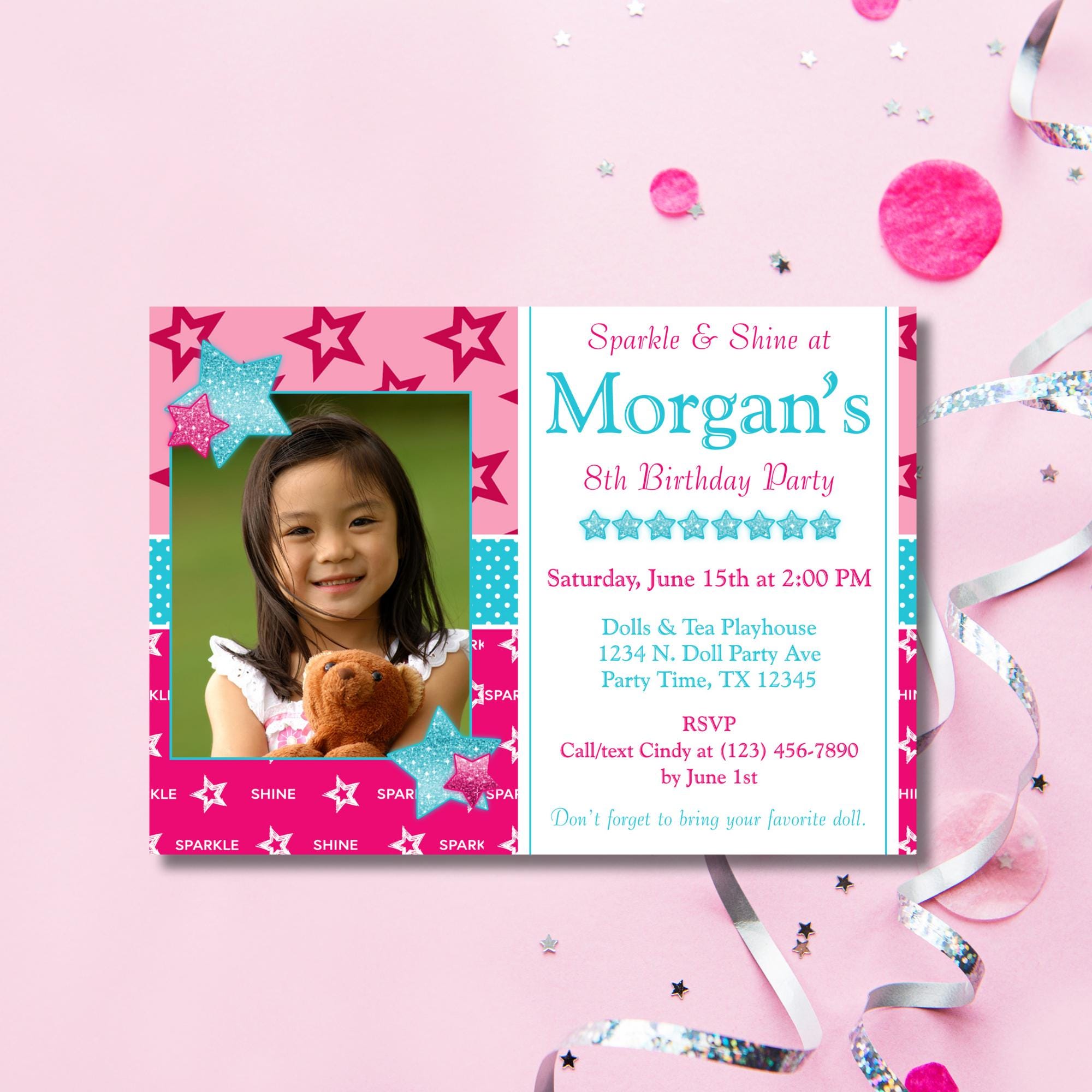 American Birthday Girl, American Birthday Girl Photo Invitation ...