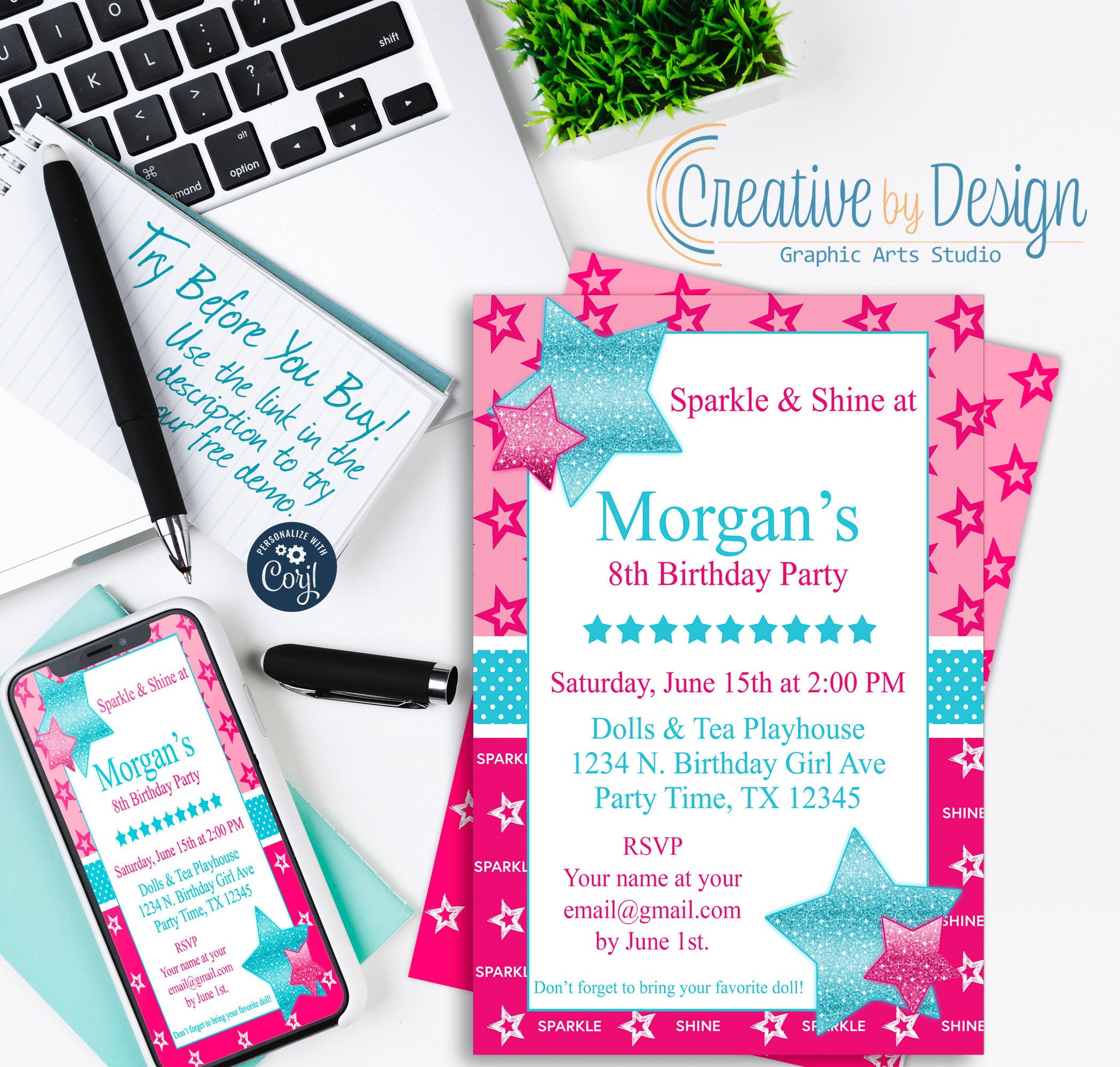 American Birthday Girl, American Birthday Girl Invite, American ...