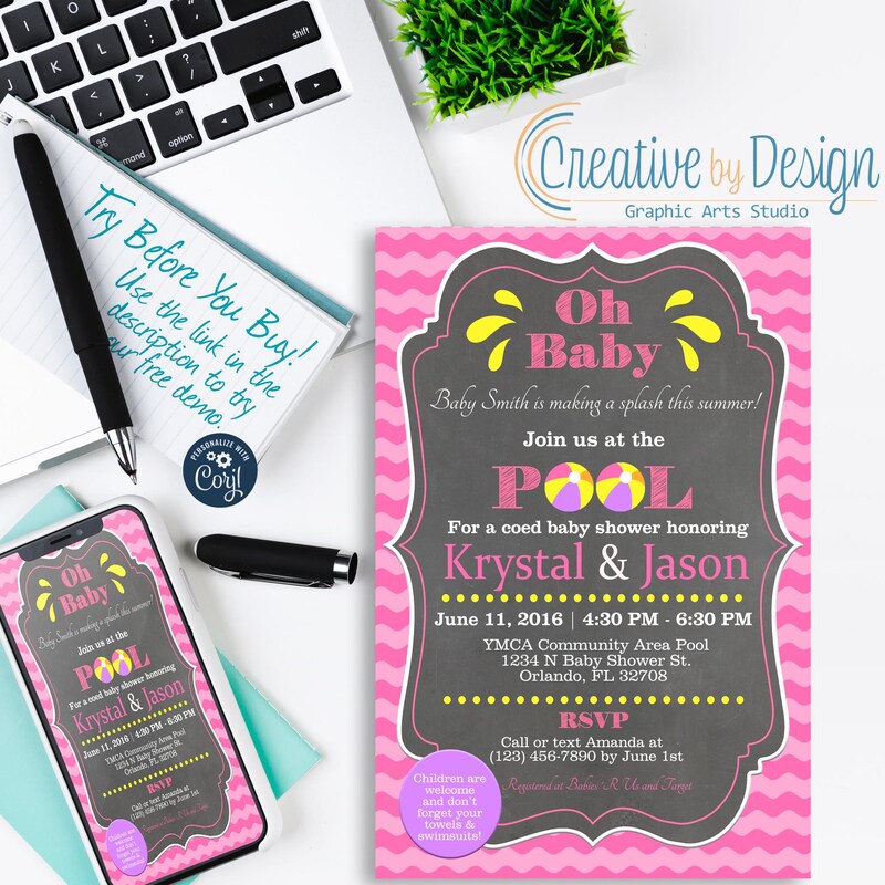 Pool Baby Shower - Etsy