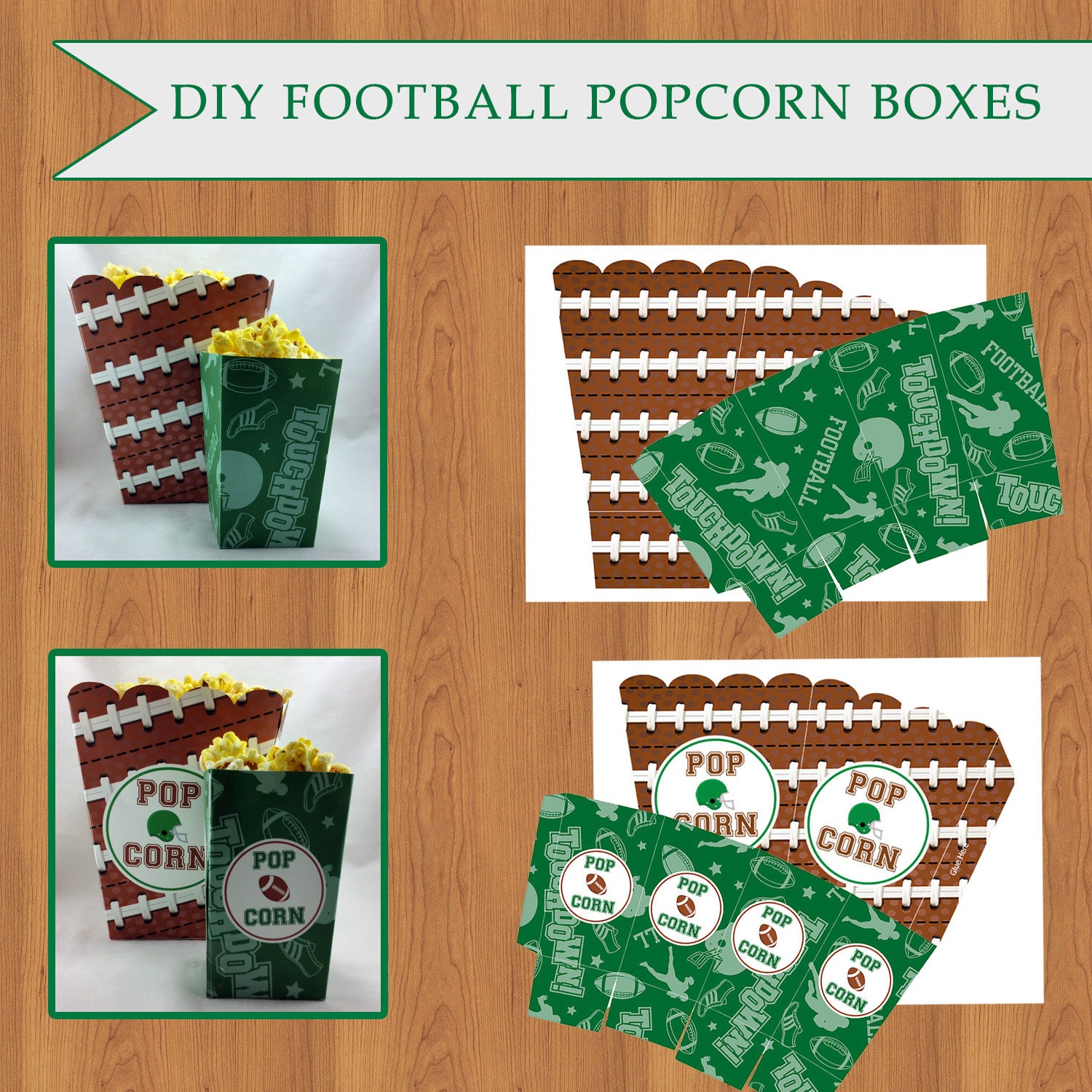 Football Themed Popcorn Boxes - Etsy