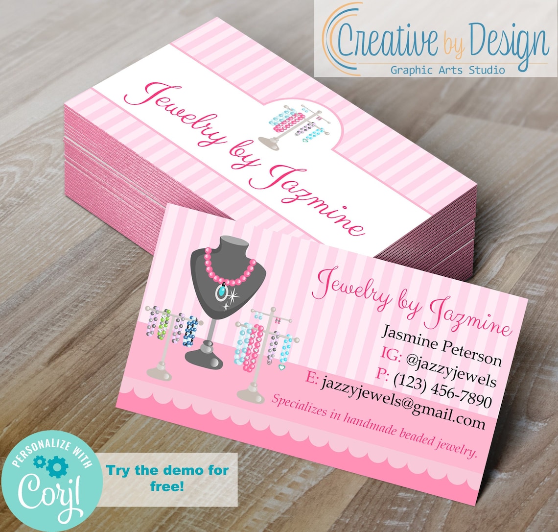 Jewelry Making Business Card, Jewelry Business Card, DIY do-it-yourself ...