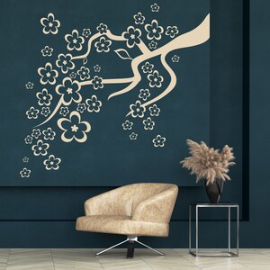 Branch Wall Decor, Blooming Branch Decal, Flower Stickers, Floral Wall ...