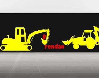 Backhoe Wall Decal - Etsy