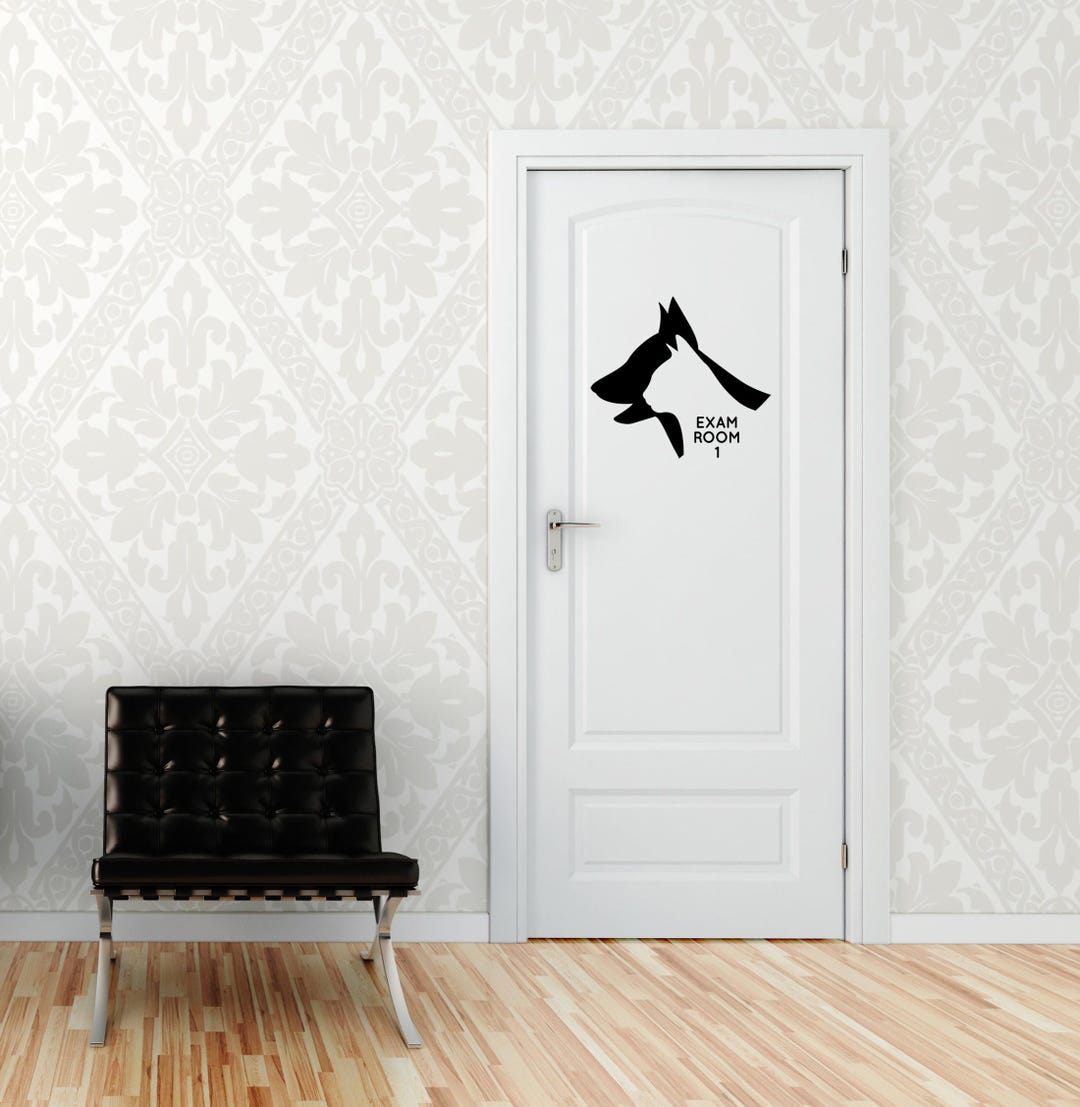 Vet Exam Room Door Decals, Paw Print Signs, Veterinary Clinic Stickers ...