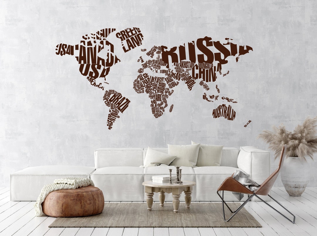 Map of the World Decor, World Map Wall Art, World Map Background, Old ...
