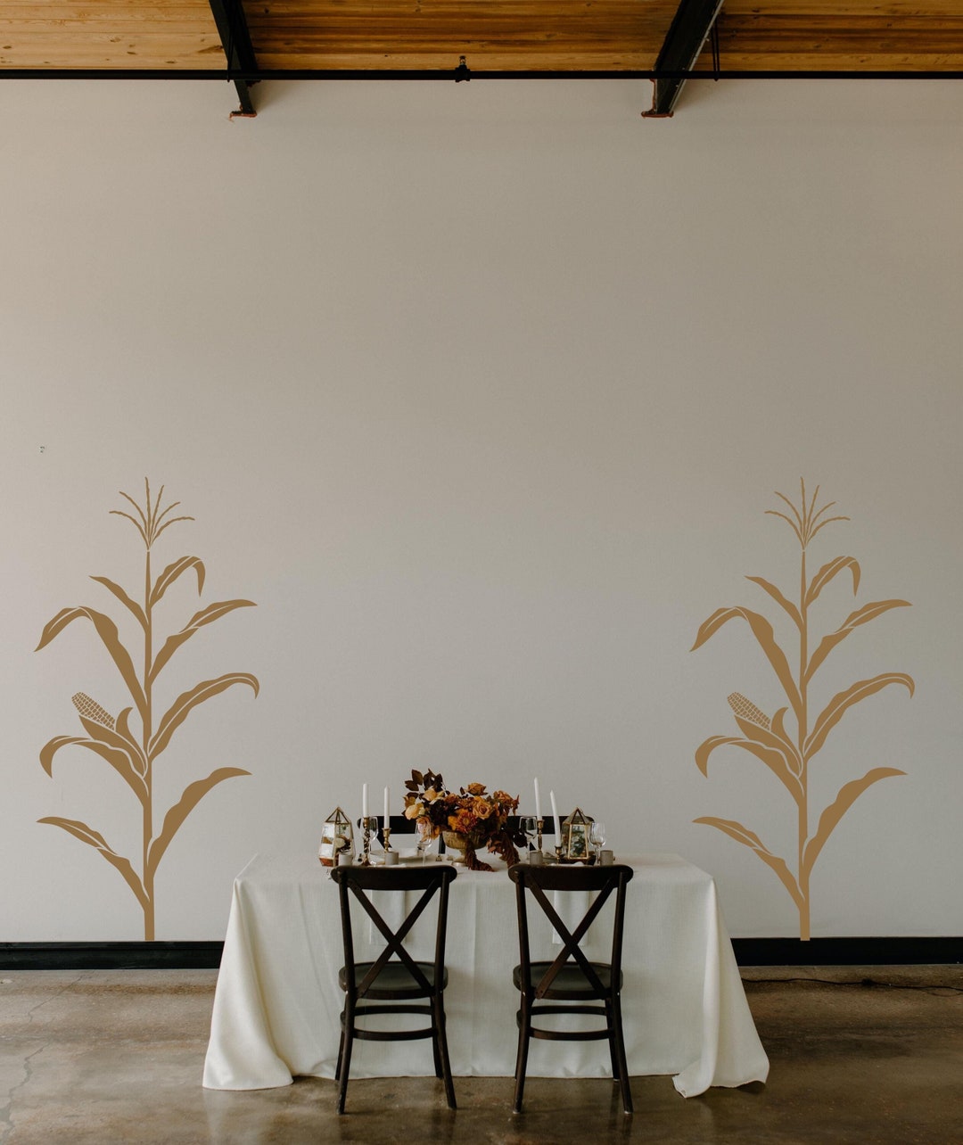 Corn Stalk Decal, Corn Wall Art, Harvest Decor, Autumn Wall Art, Fall ...