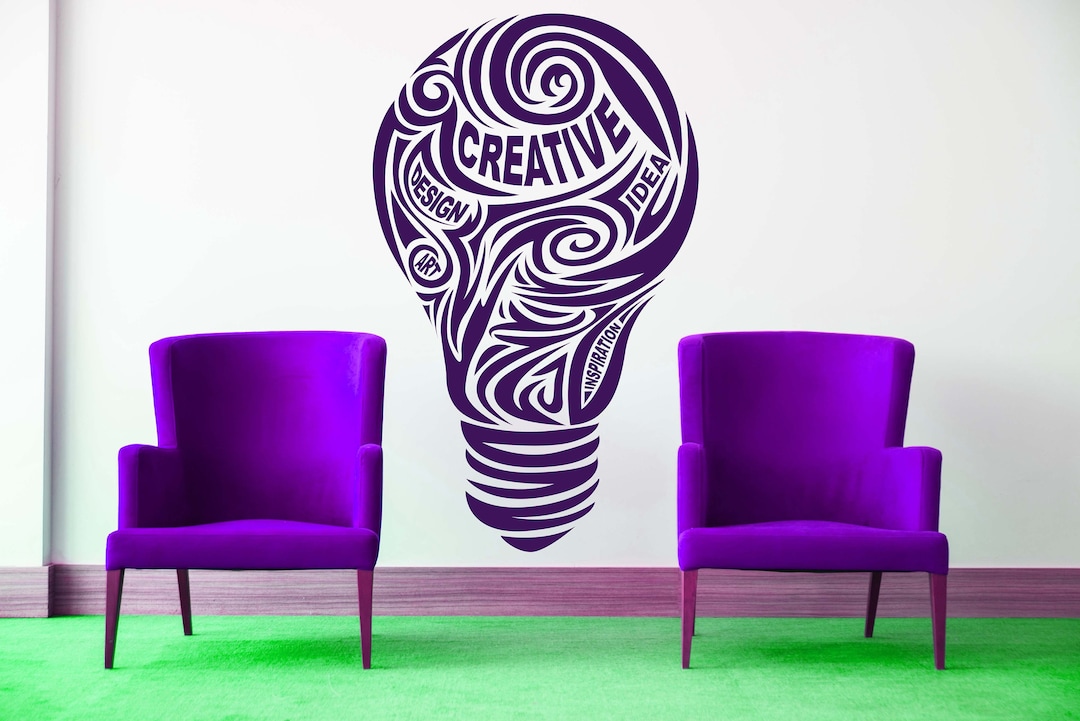 Light Bulb Wall Decal, Light Bulb Sticker, Lightbulb Decal, Lightbulb ...