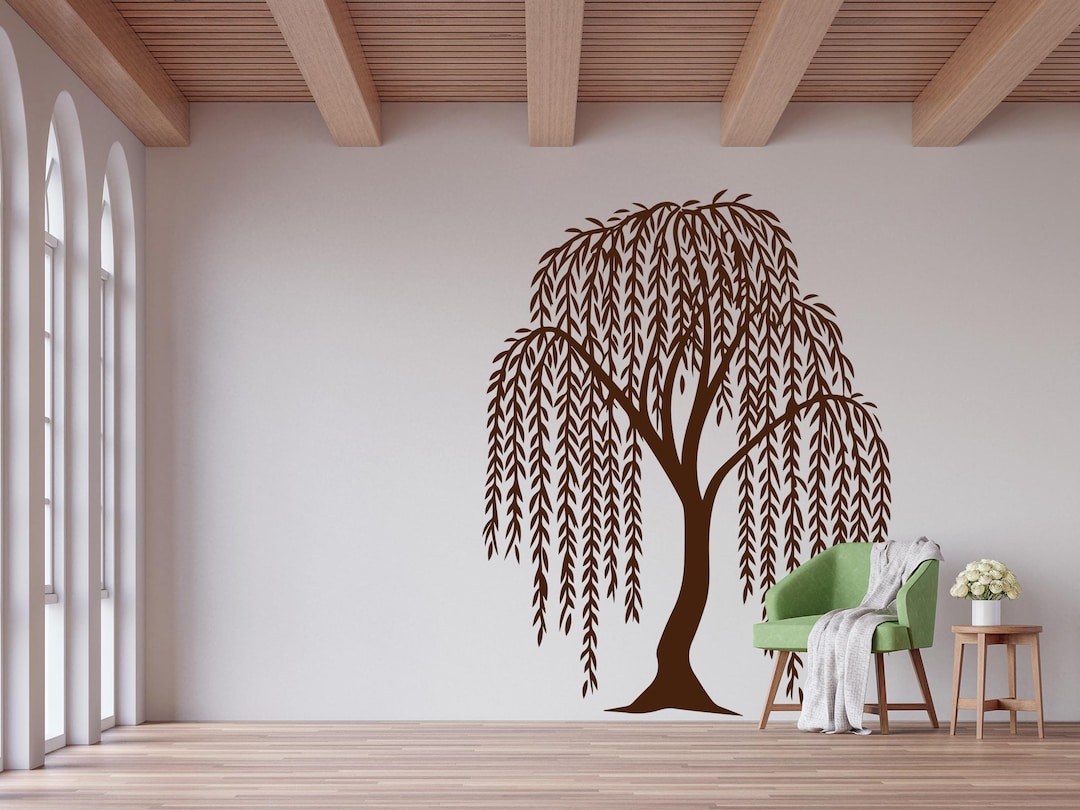 Weeping Willow Tree Wall Decal, Hanging Branches Wall Decor, Willow ...