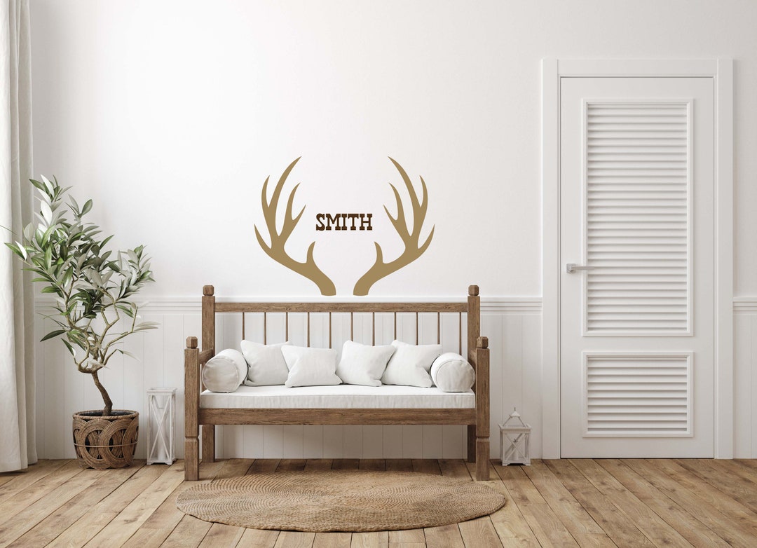 Antlers Wall Decor, Antler Wall Art, Custom Name Sign, Custom Door ...