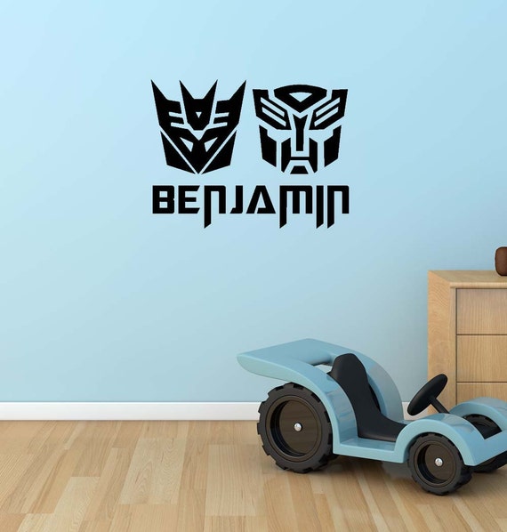 Transformers Decal Autobots Wall Decor Custom Name | Etsy