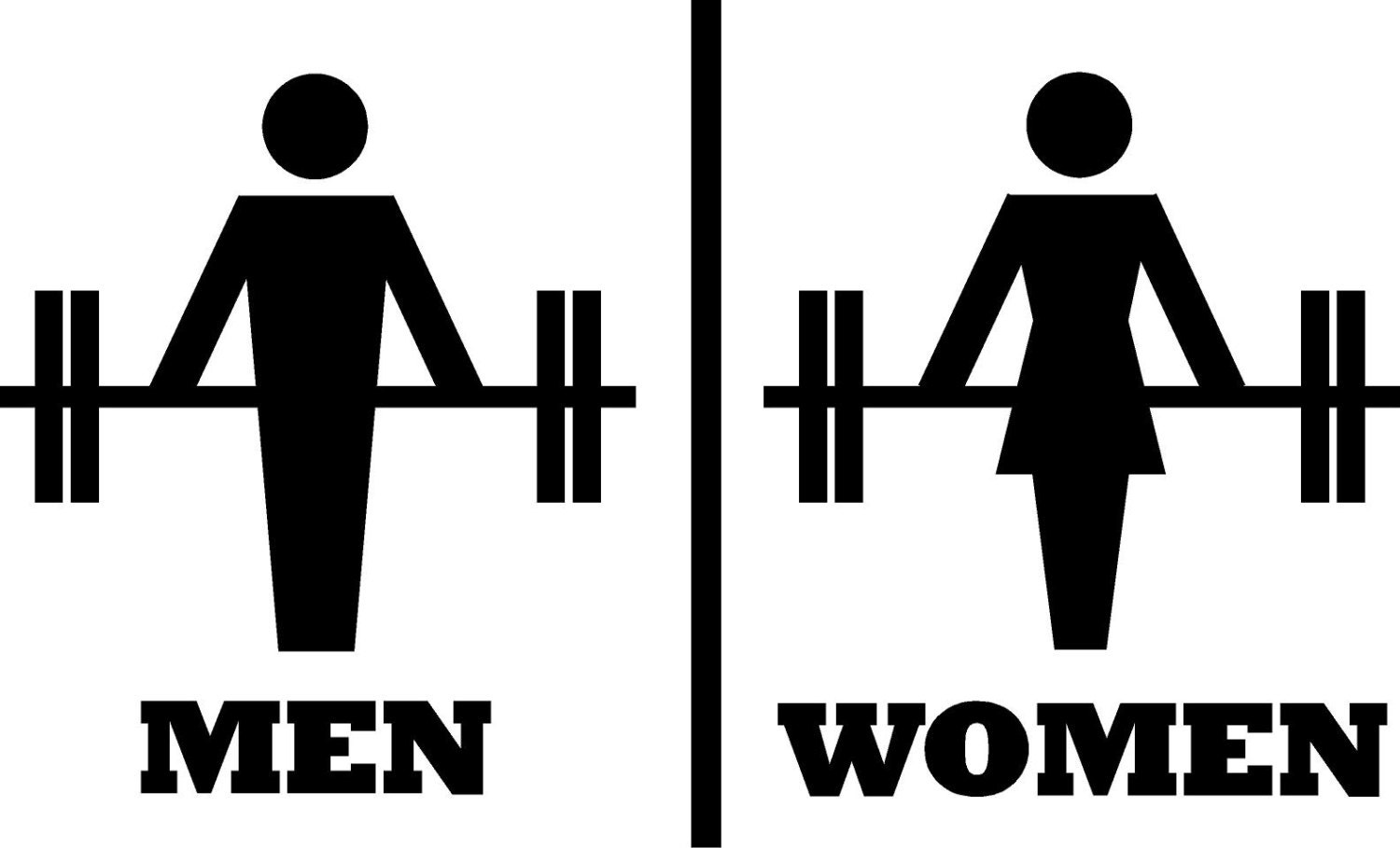Bathroom Artwork, Restrooms Sign, Men, Women, Weights Art, Weight ...