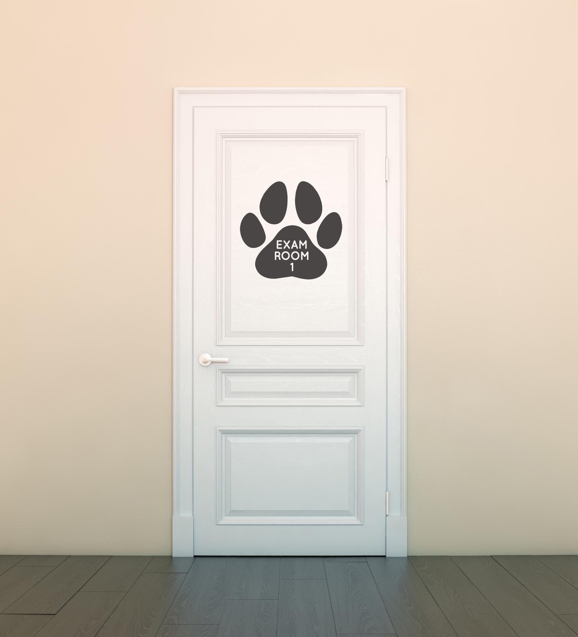Vet Exam Room Door Decals, Paw Print Signs, Veterinary Clinic Door ...