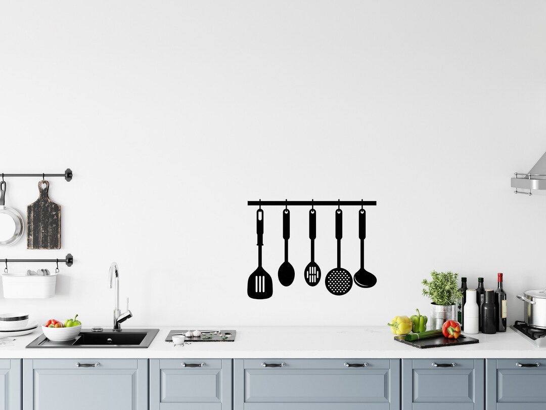 Pretend Kitchen Utensil Wall Decal, Montessori Play Kitchen Decor ...