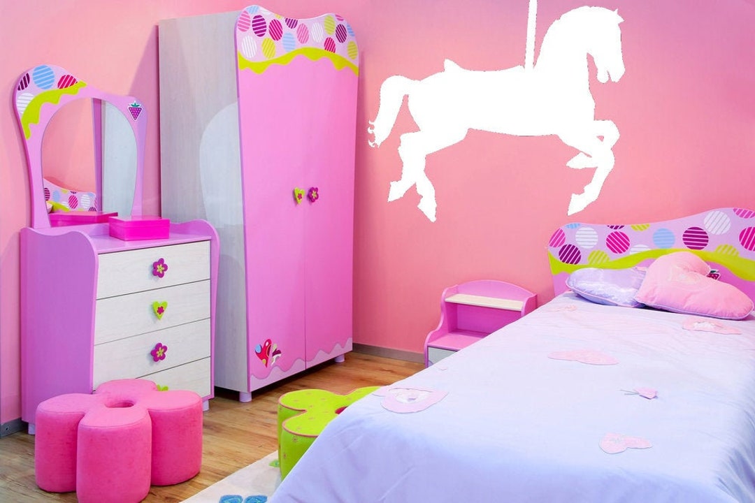 Carousel Horse Wall Decal, Circus Wall Art, Merry Go Round Decal ...