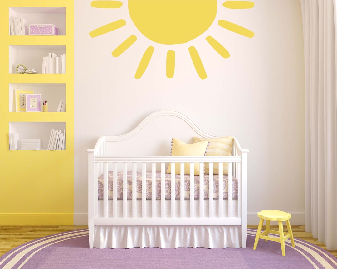 Half Sun Wall Decal, Half Sun Wall Decor, Sunshine Sticker, Half Sun ...