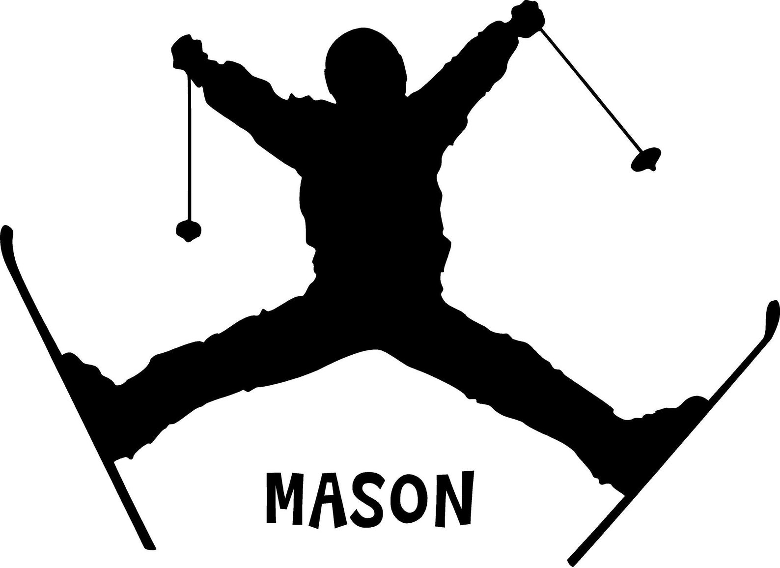 Ski Decor Personalized Gifts Name Sign Wall Decal Skier - Etsy