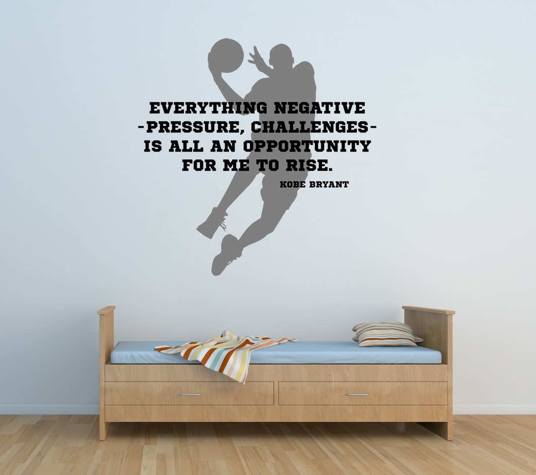 Kobe Bryant Art, Basketball Wall Decal, Inspirational Quote, Sports ...