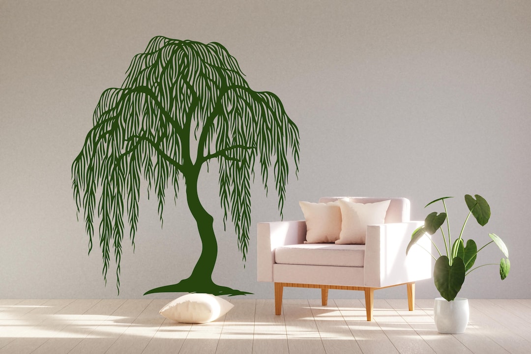 Weeping Willow Tree Wall Decal, Weeping Willow Wall Decor, Weeping Tree ...