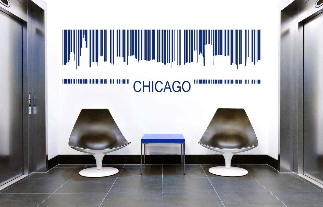 Chicago Skyline Wall Decal, Chicago Wall Art, Chicago Skyline Vinyl ...