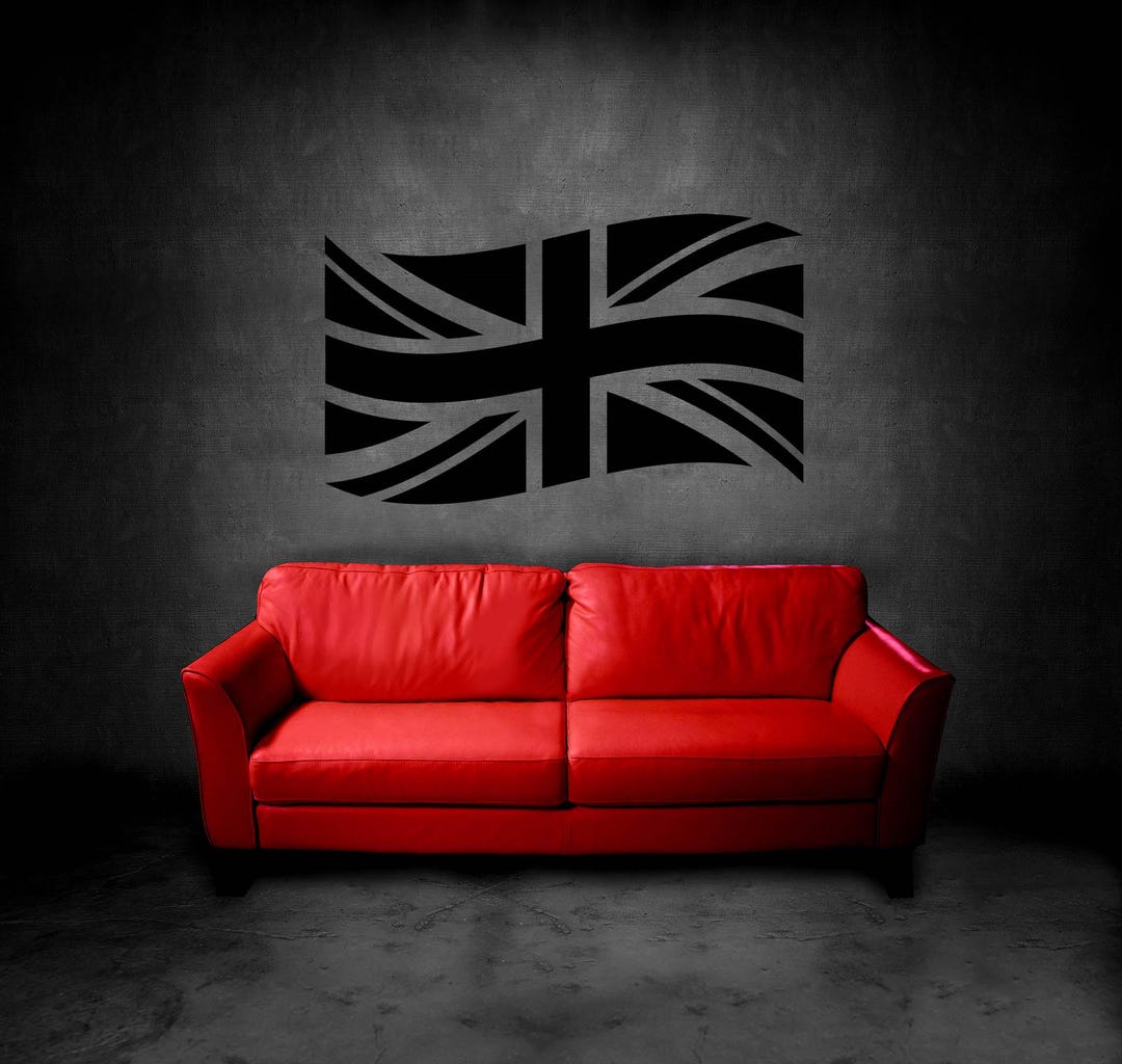 Union Jack Wall Decal, British Flag Sticker, UK Wall Art, Punk Rock ...