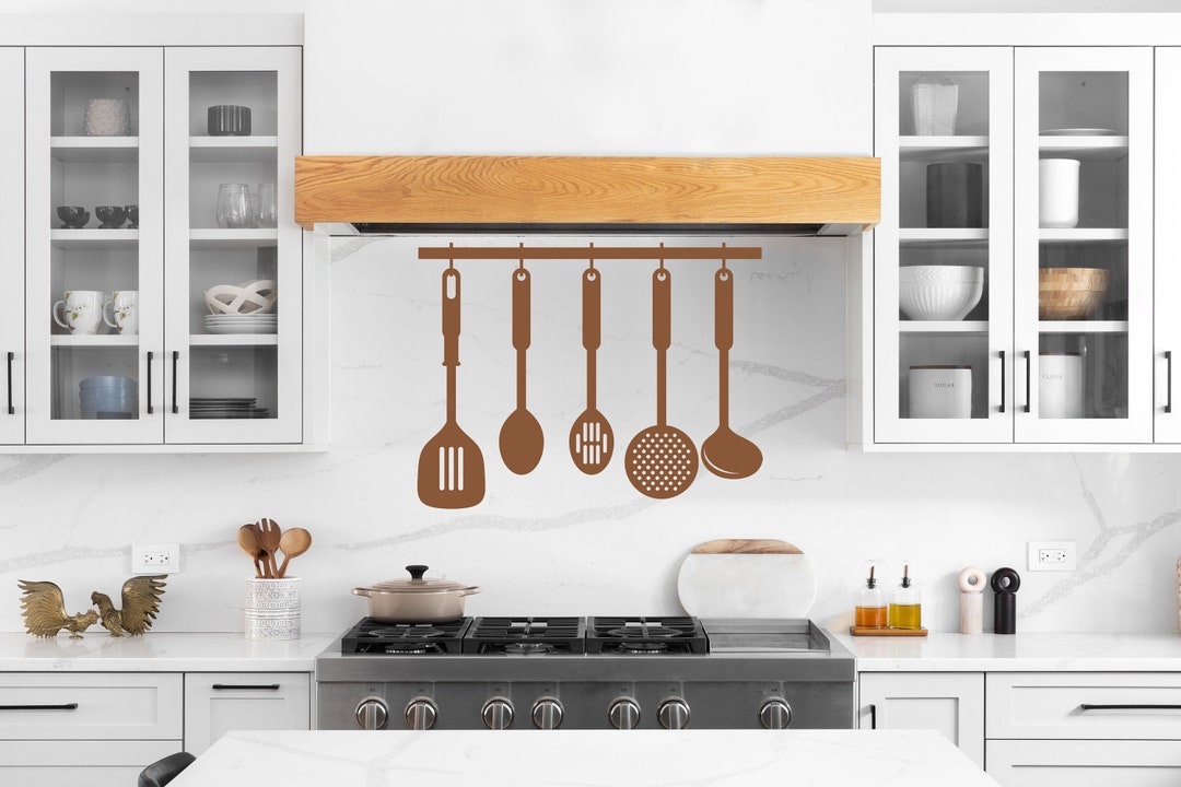 Pretend Kitchen, Cooking Utensils Wall Decal, Pretend Play Kitchen ...