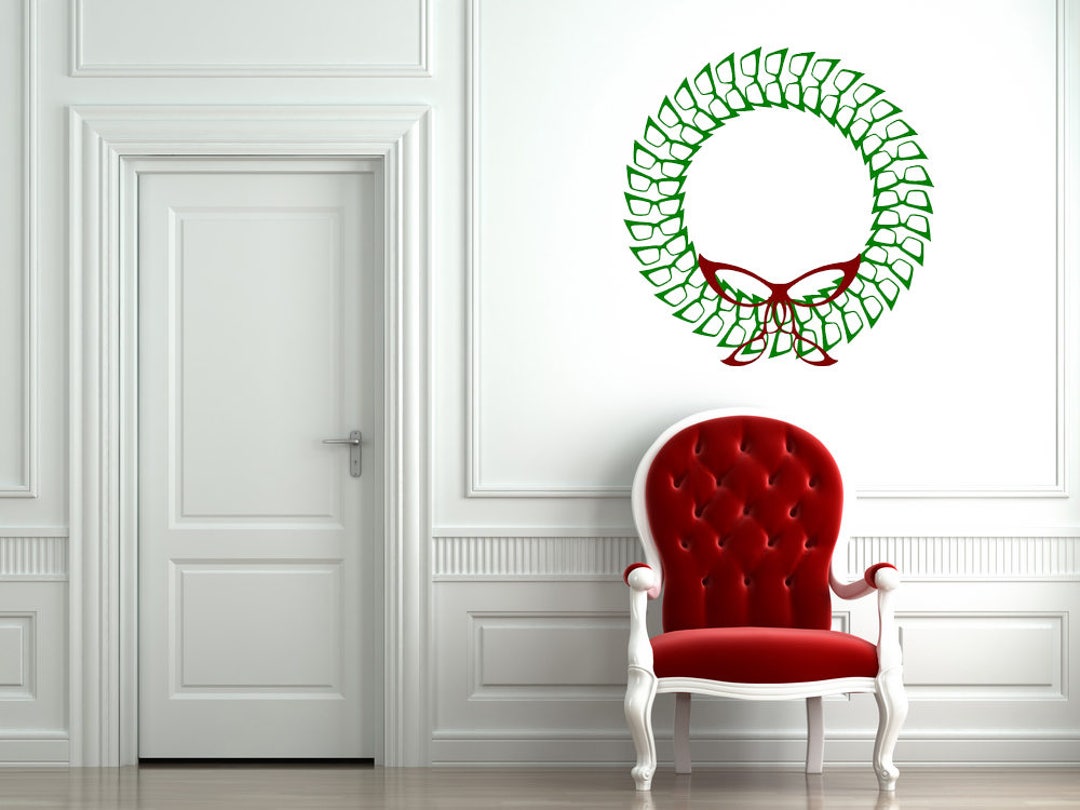 Front Door Wreath Decal, Seasonal Optometrist Decor, Holiday Wall Art ...