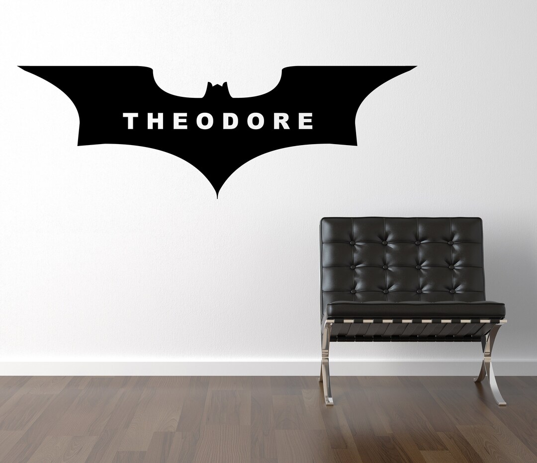 Superhero Wall Decal, Bat Artwork, Custom Name Sign, Birthday Party ...