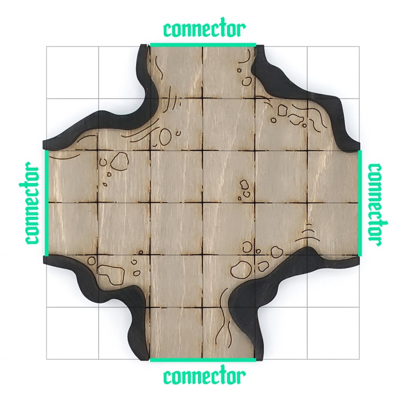 Cavern Connector Intersection 4-way A // Add-on Dungeon | Etsy