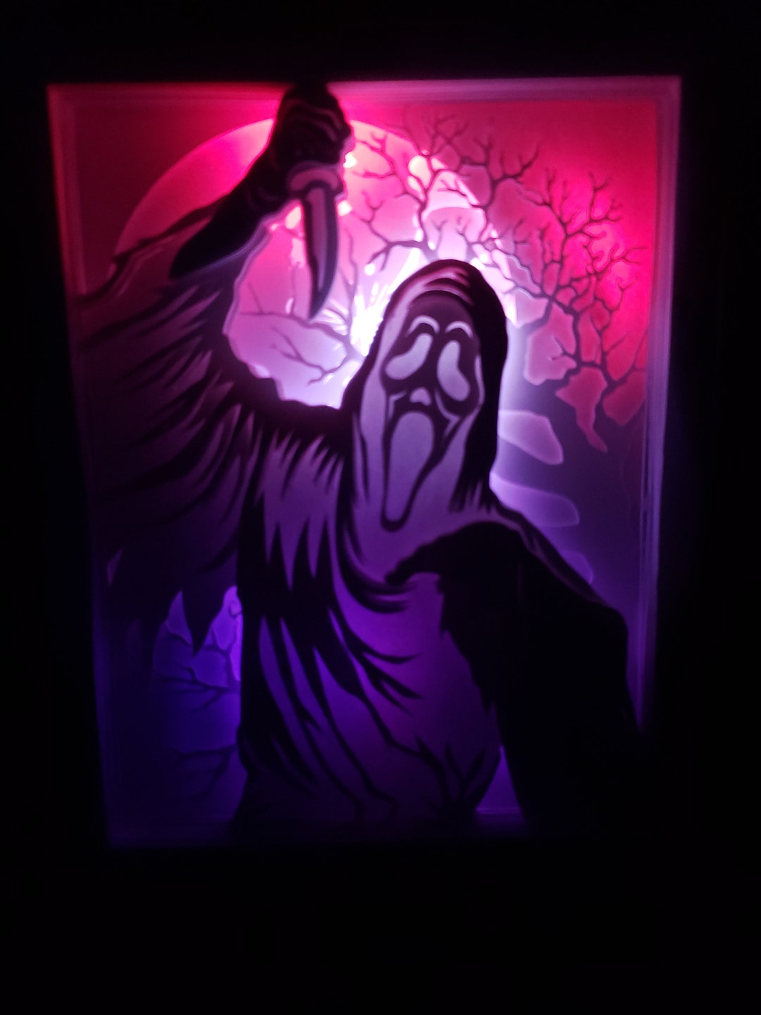 Ghostface / Scream 3-D Graphics Light Box Unique Gift for Horror Fans ...