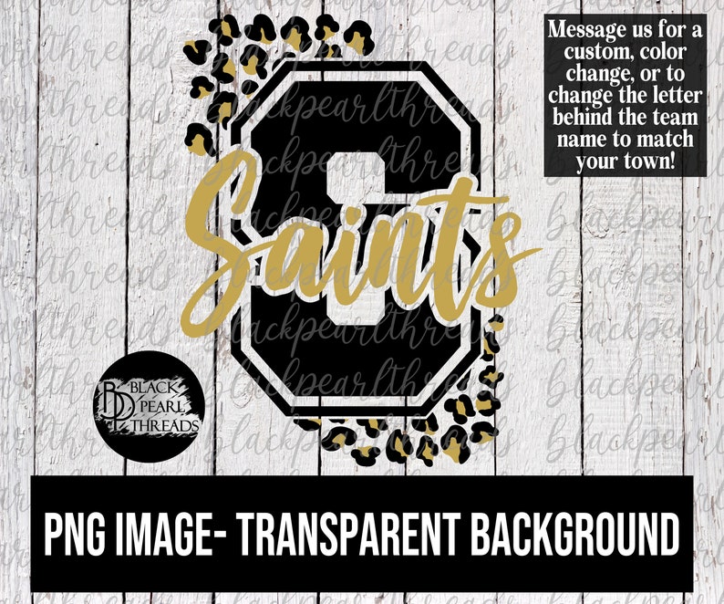 Saints S Leopard PNG File | Sublimation, Screen Print, DTF, DTG File ...