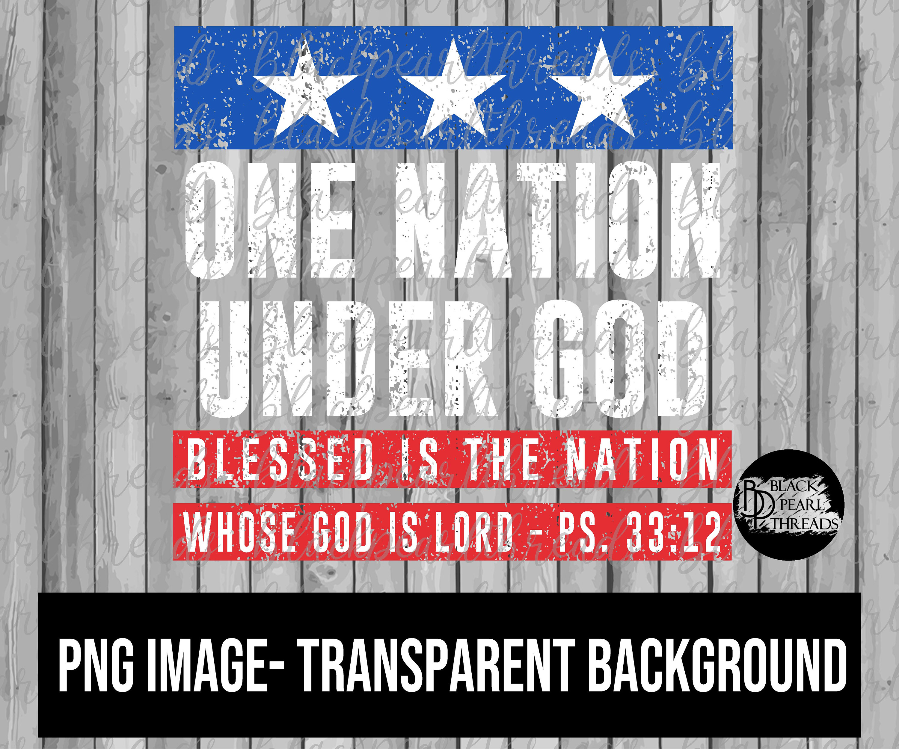 One Nation Under God PNG File Sublimation Screen Print - Etsy