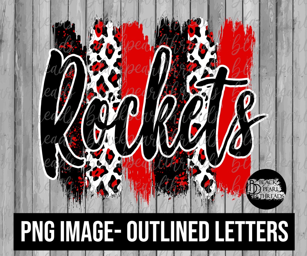 Rockets Outlined Lettering Brushstrokes PNG File Sublimation, Screen ...