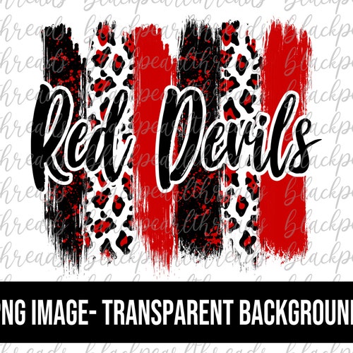 Red Devils PNG Patchwork Doodle Letters Digital Download - Etsy