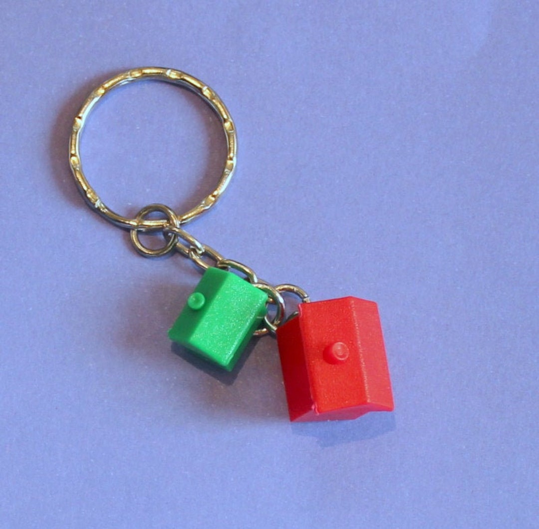 Monopoly Keyring,monopoly House & Hotel Keyring,upcycled Monopoly ...