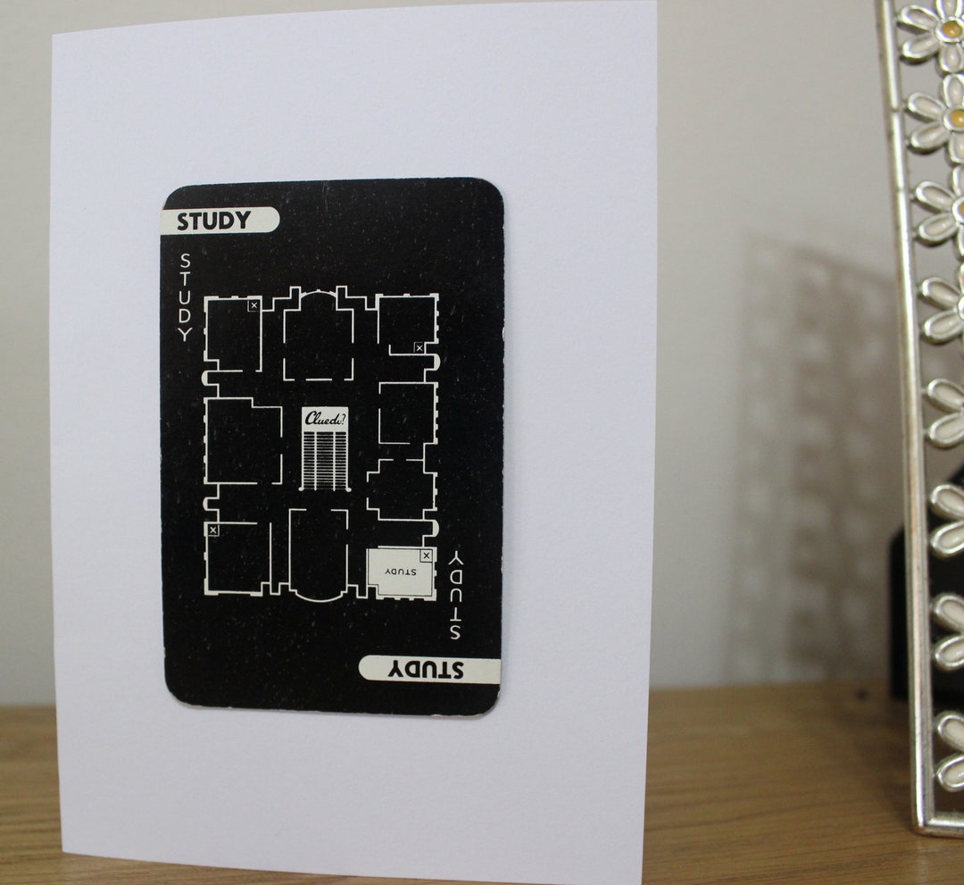 Cluedo Greetings Card,cluedo Themed Gift,cluedo Fan Card,upcycled ...